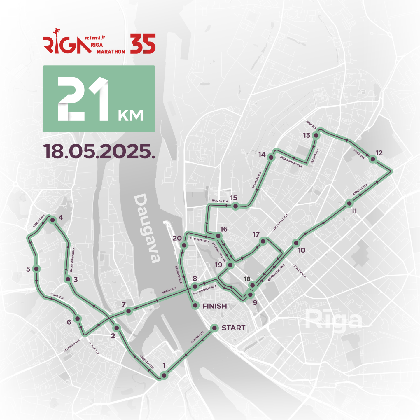 Course maps — Rimi Riga Marathon